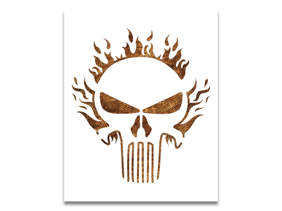 Punisher Skull Stencil Reusable Color, Draw, Paint Custom Stencil Art ...