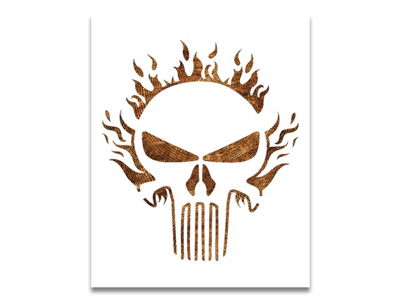 Punisher Skull Stencil Reusable Color Draw Paint Custom | Etsy
