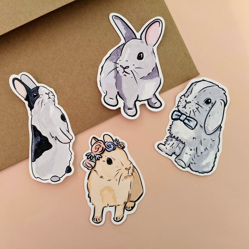 Bunny Stickers Great Rabbit Gifts | Etsy
