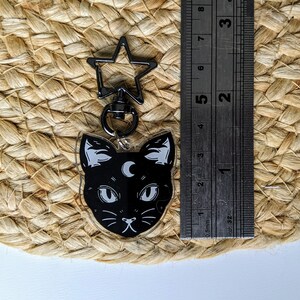 Black Cat Keyring With Star - Etsy