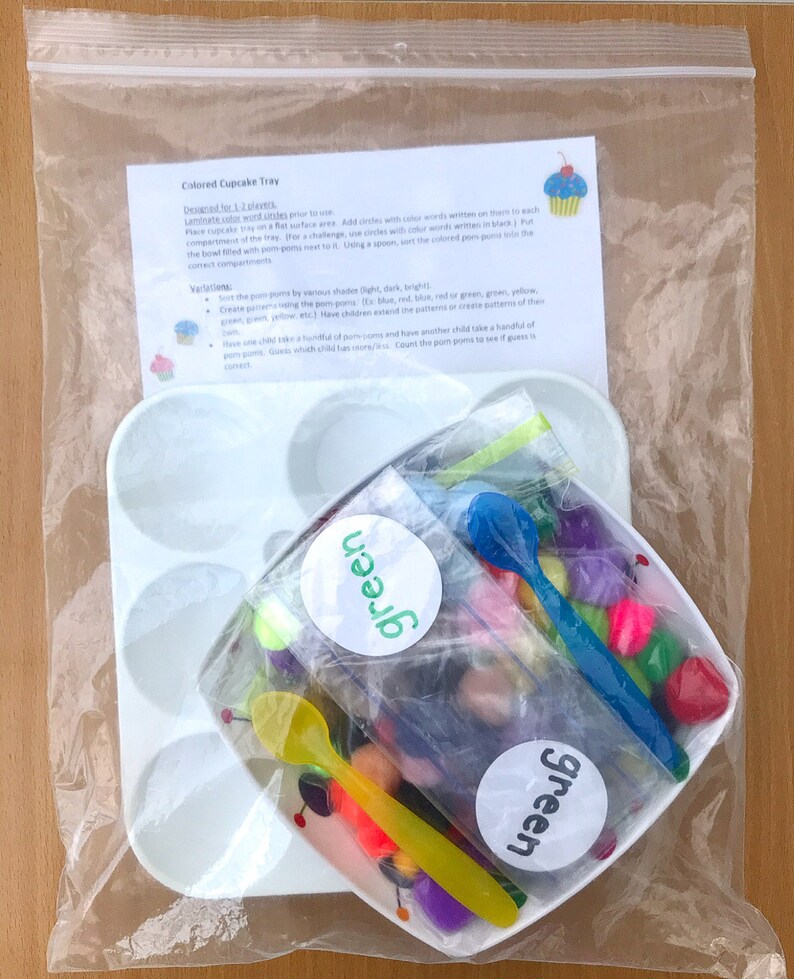 A Pom-pom Color Sorting Sensory Activity for Young Children, Small ...