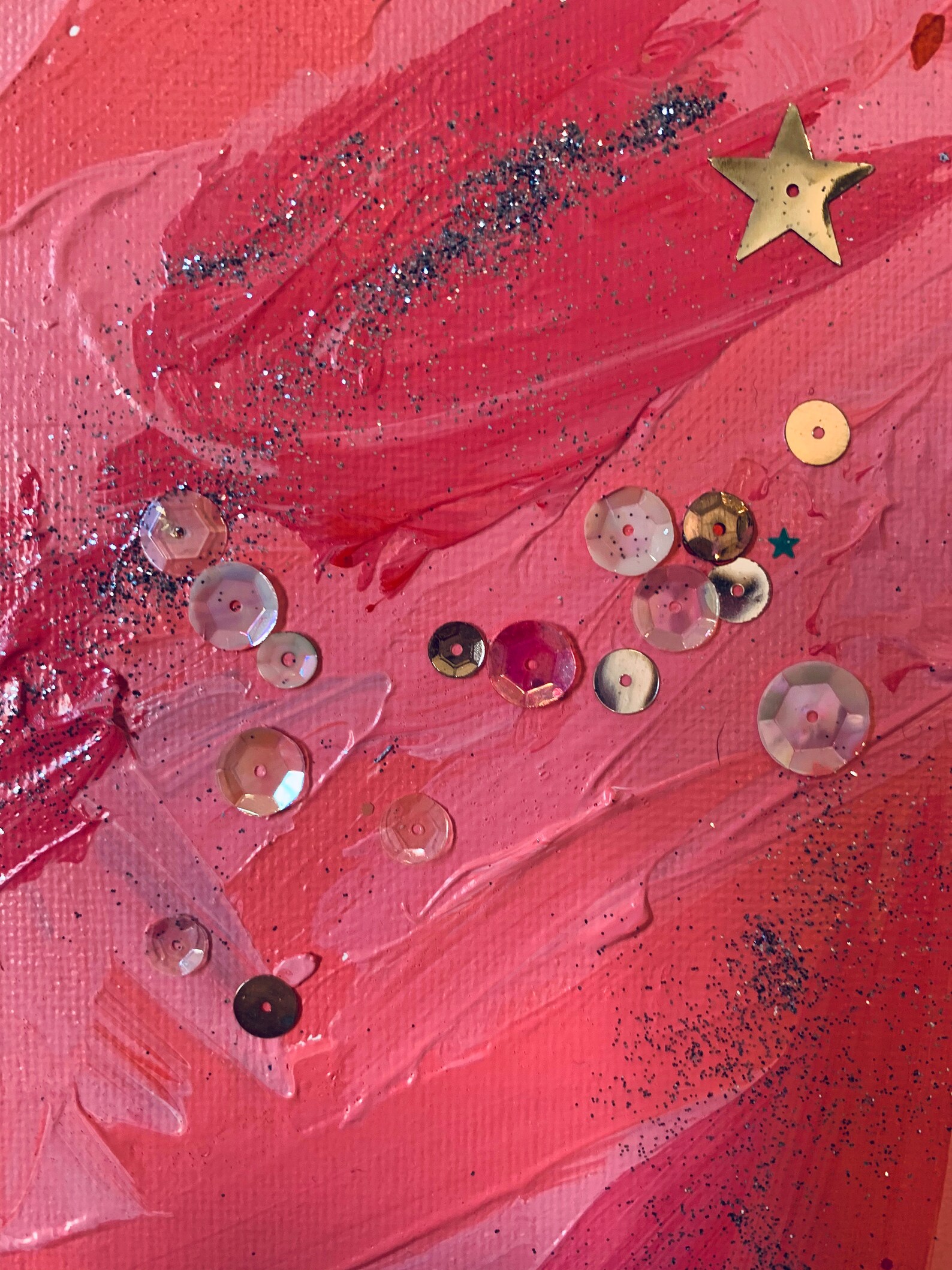 Original Abstract Sparkle Painting Textured Acrylic and | Etsy