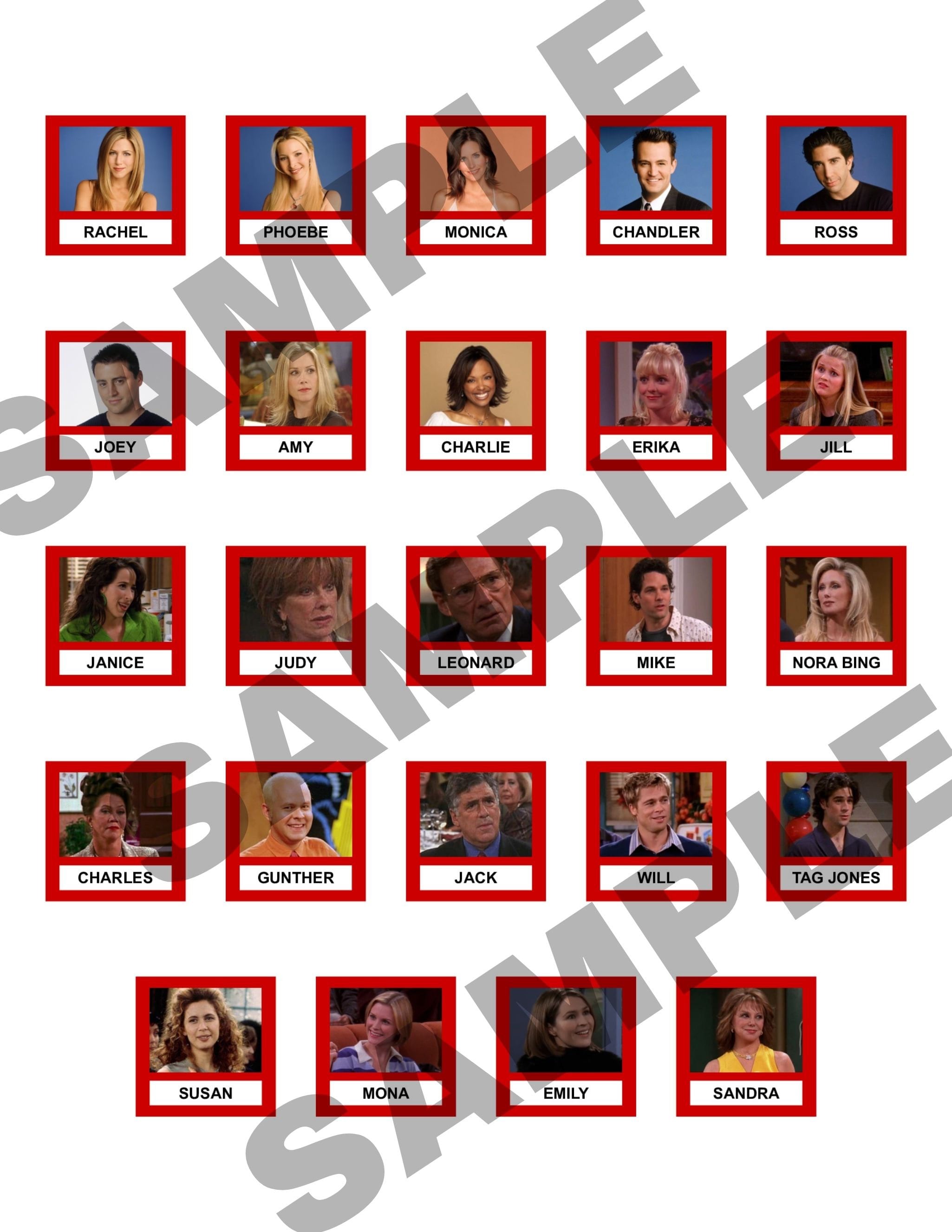 Guess Who friends Edition Printable Template - Etsy