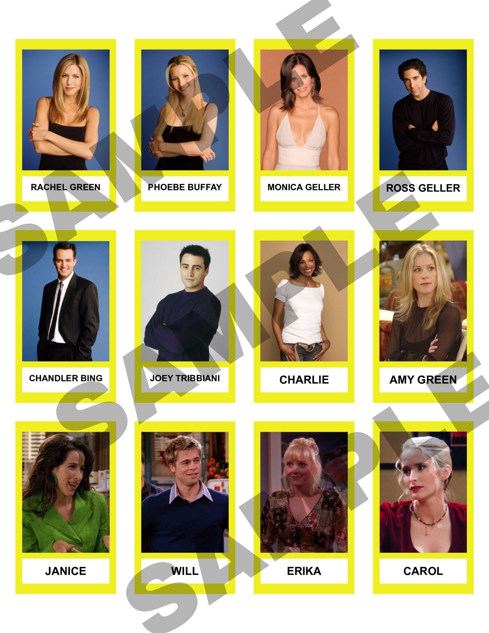 Guess Who friends Edition Printable Template - Etsy