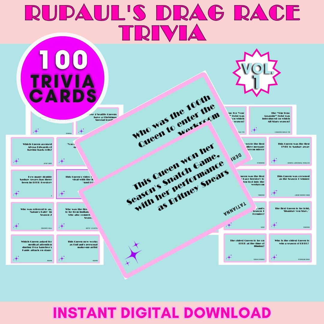 Rupaul's Drag Race Trivia Gay Games Drag Queen Trivial Adult Game Night ...