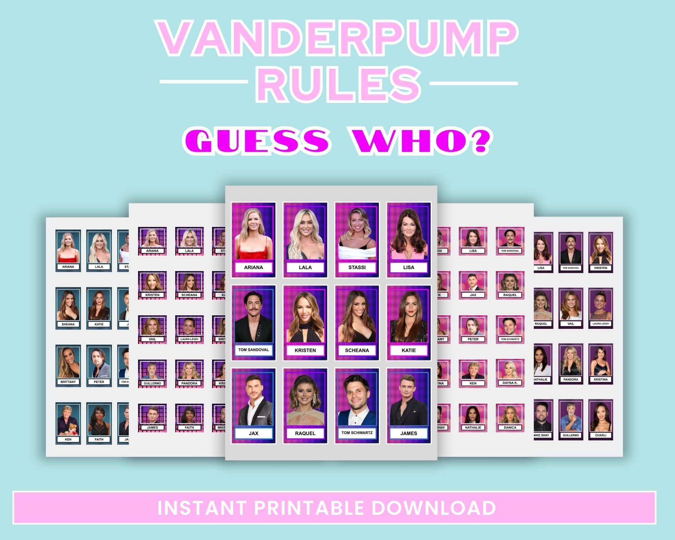 Vanderpump Rules guess Who Printable Fun Party Game for Adults Unique ...