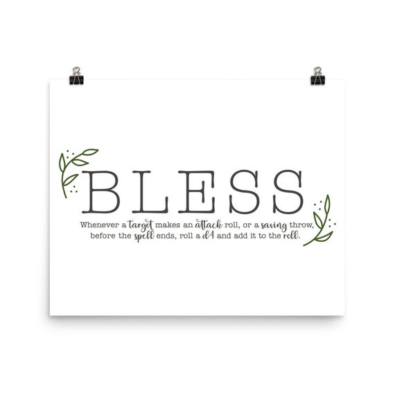 DND Poster Dungeons and Dragons Wall Art Bless - Etsy