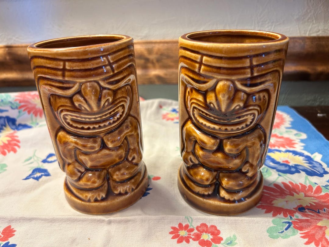 Vintage Orchids of Hawaii Tiki Mug Set in Excellent Condition - Etsy