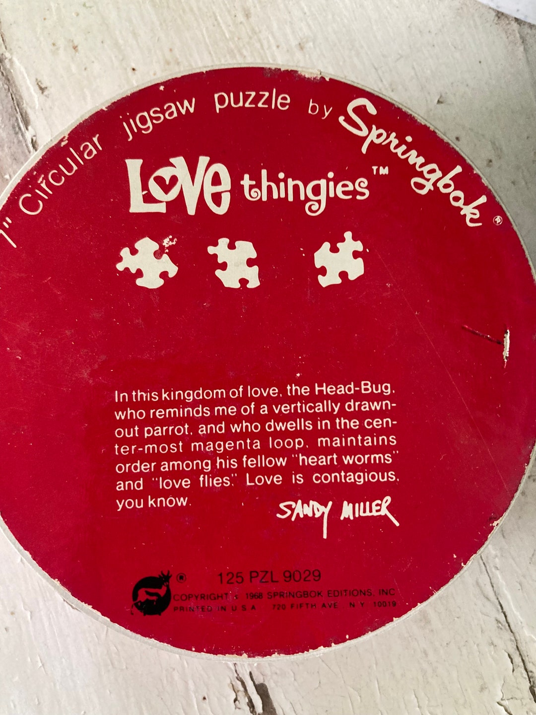 1966 Circular Puzzle by Springbok Love Thingies by Sandy Miller - Etsy