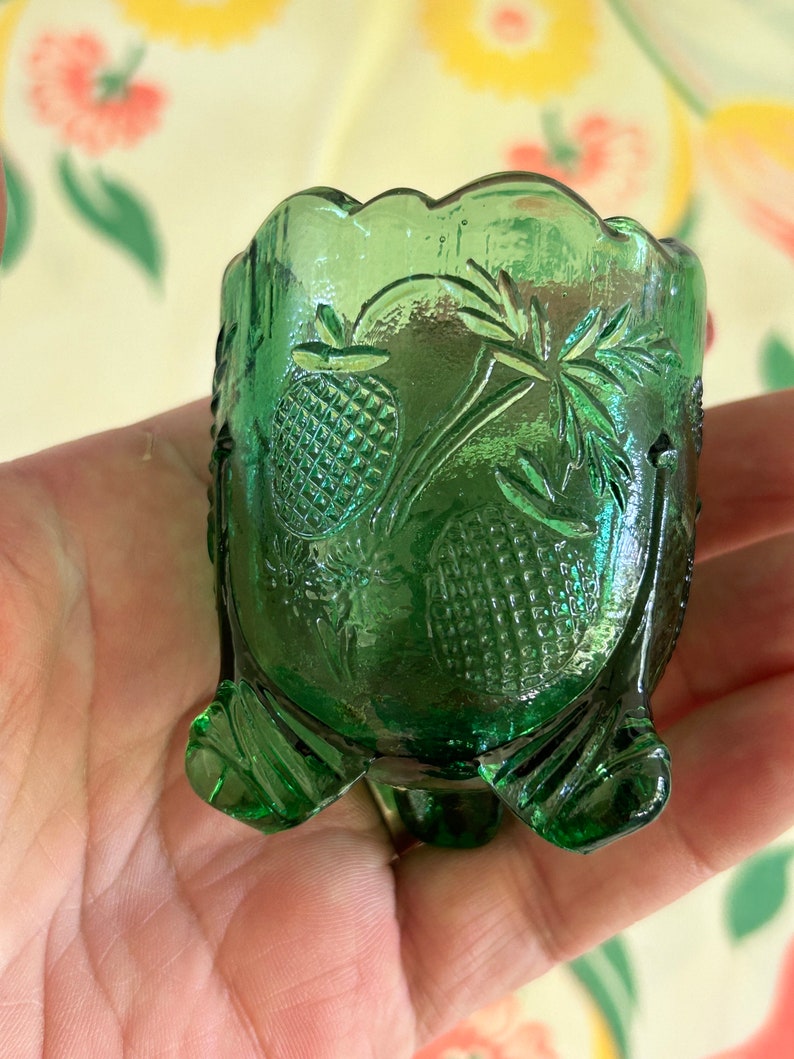 Inverted Strawberry Green Glass Toothpick Holder - Etsy