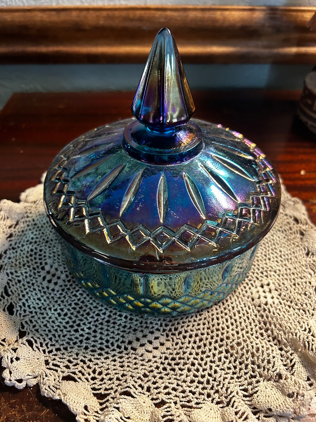 Vintage Indiana Glass Princess Carnival Glass Candy Dish - Etsy