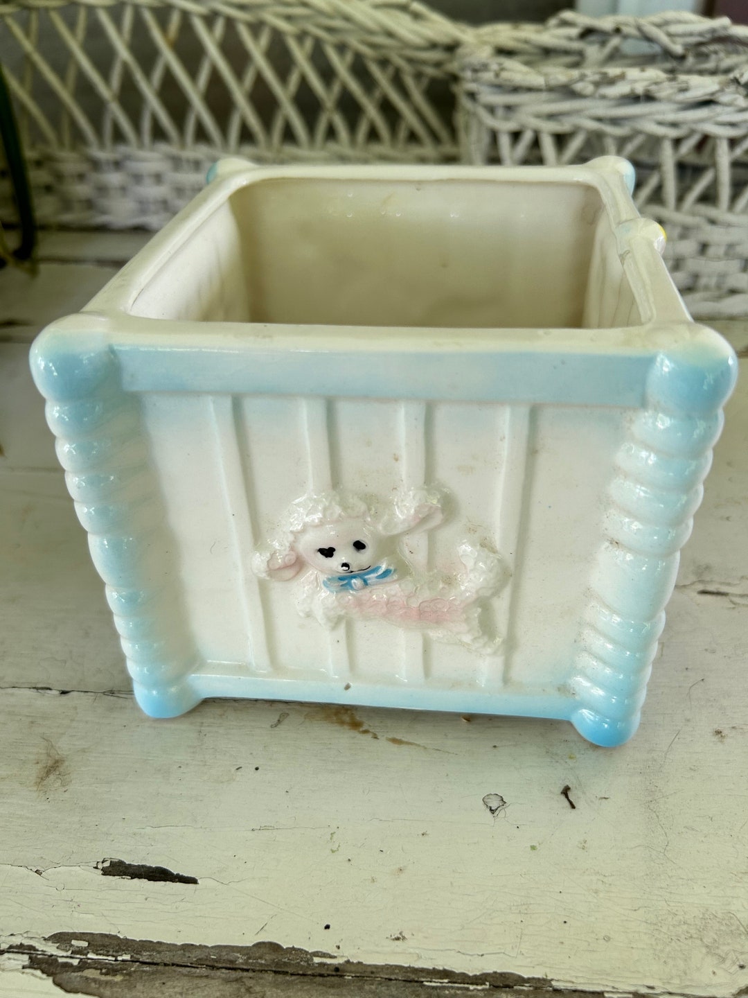 Vintage Rubens Baby Block Planter in Excellent Condition - Etsy
