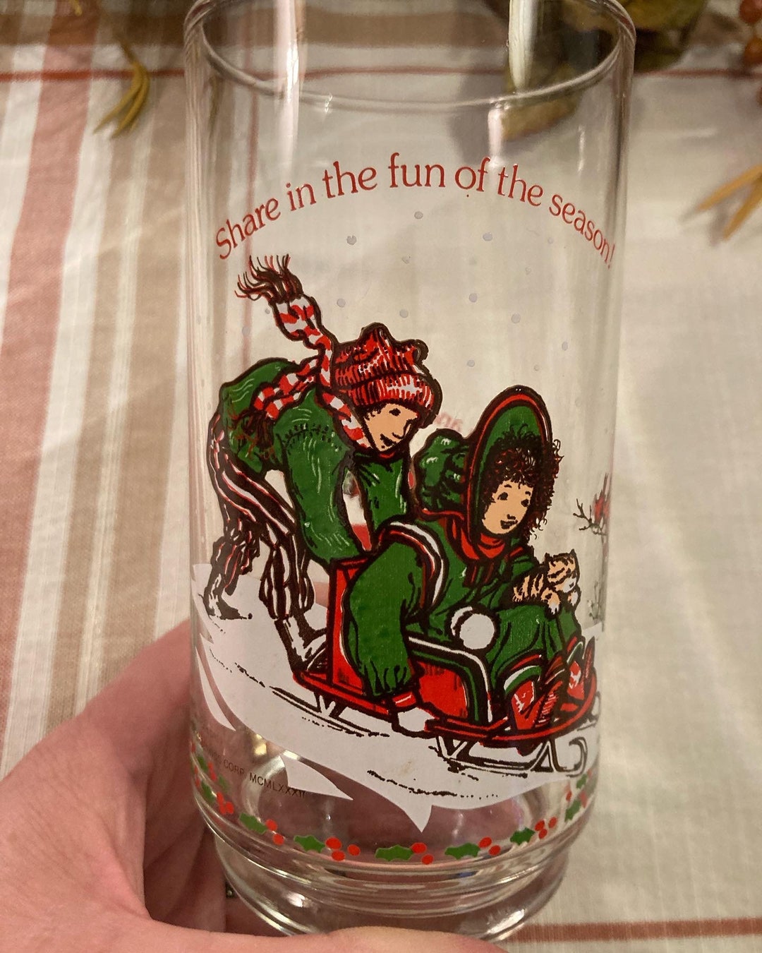 1970s Holly Hobbie Coke Promo Christmas Glass Etsy
