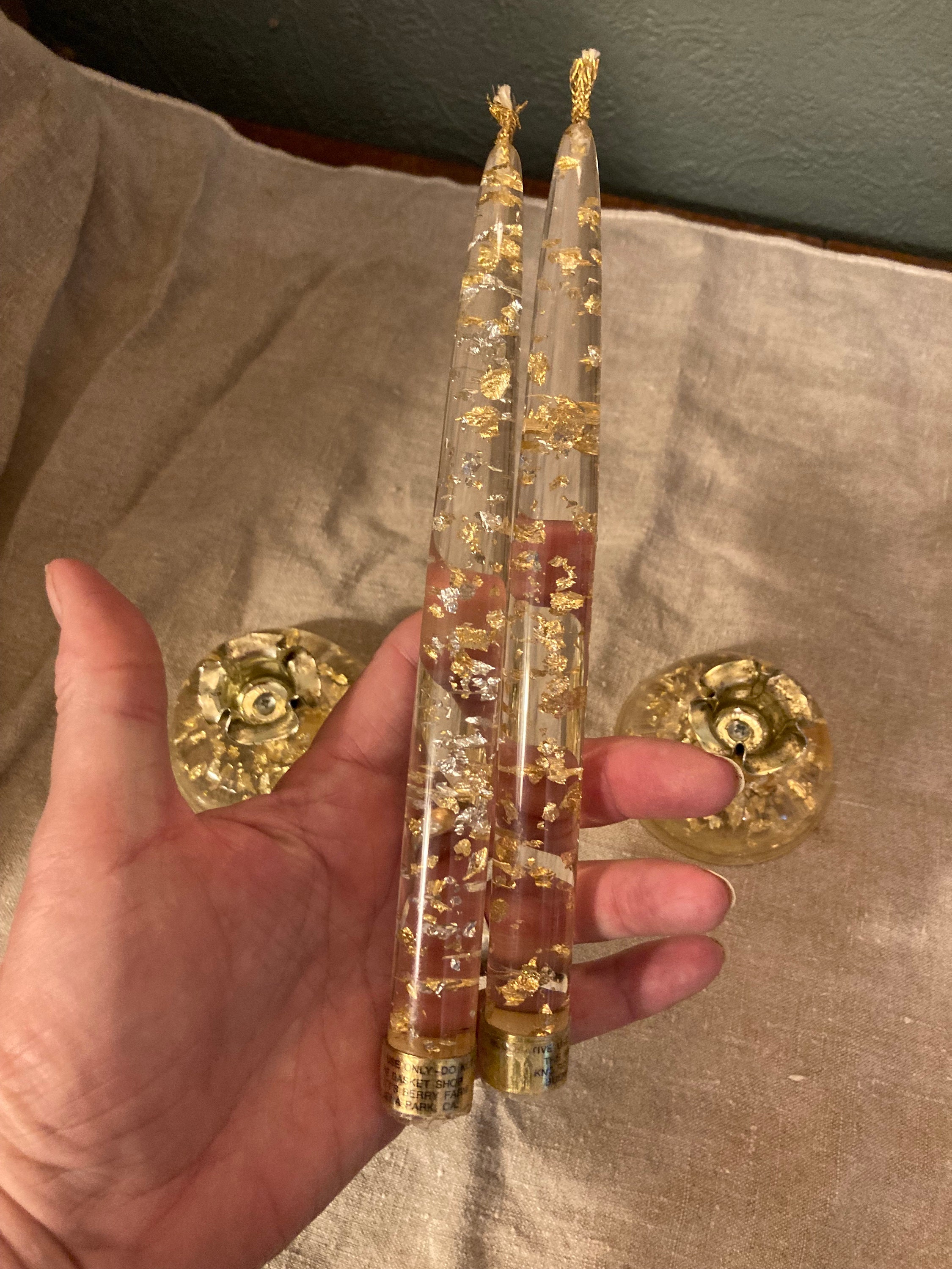 Vintage Lucite Candles With Matching Candlestick Holders - Etsy