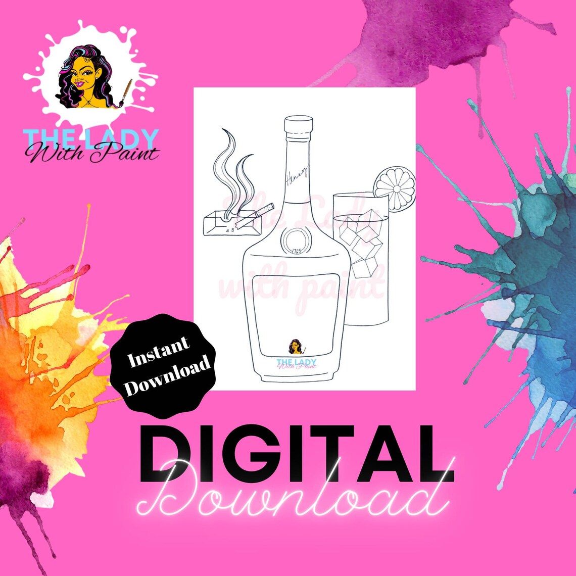 Hennessy Pre-drawn Canvas Stencil/ Outline Canvas / Paint - Etsy