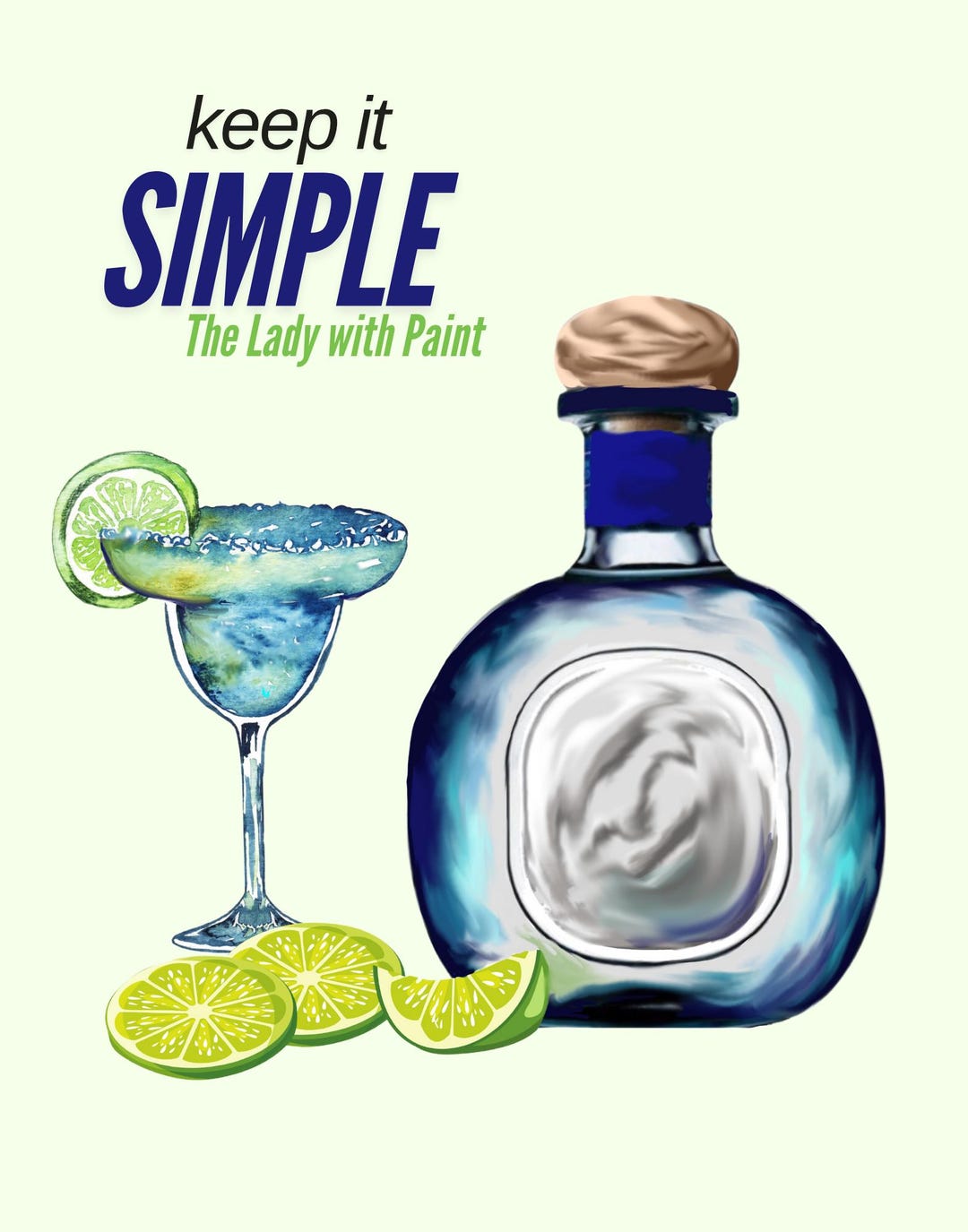 Tequila Canvas/ Line Drawing Transfer/ Paint Party/ Sip and Paint ...