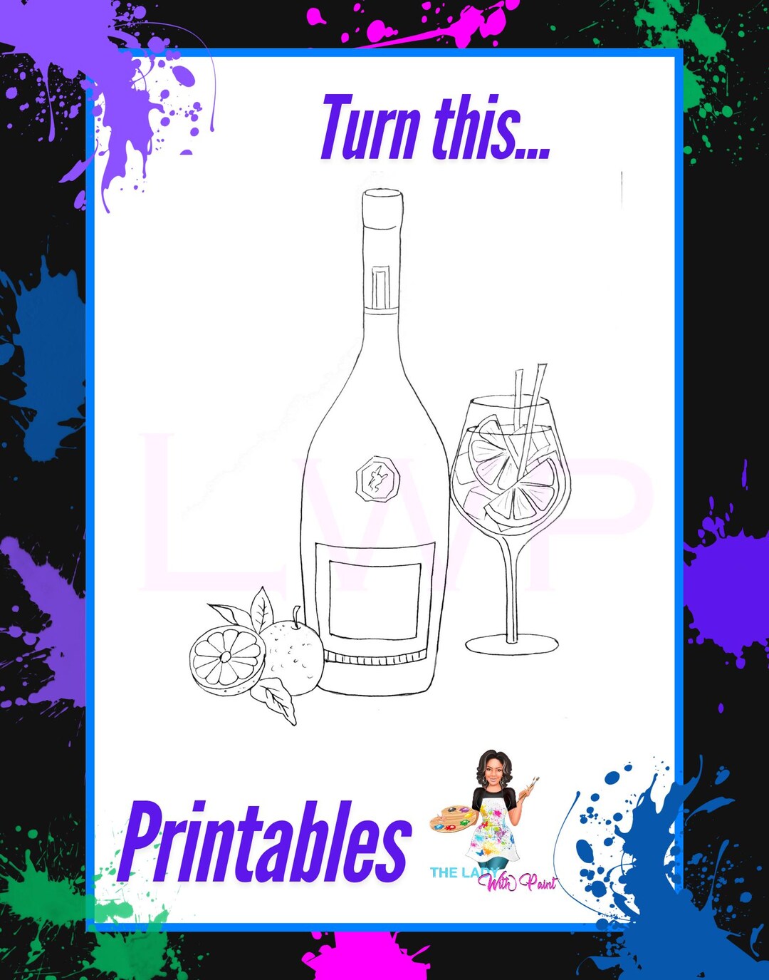 Remy Pre-drawn Canvas Stencil/ Outline / Paint Parties/ Printable/ Pre ...
