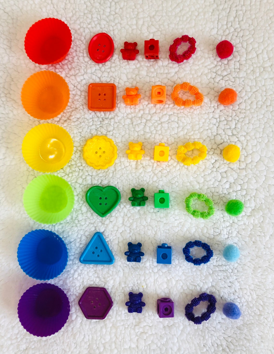 Rainbow Color Sorting Activity Sensory Play Color - Etsy
