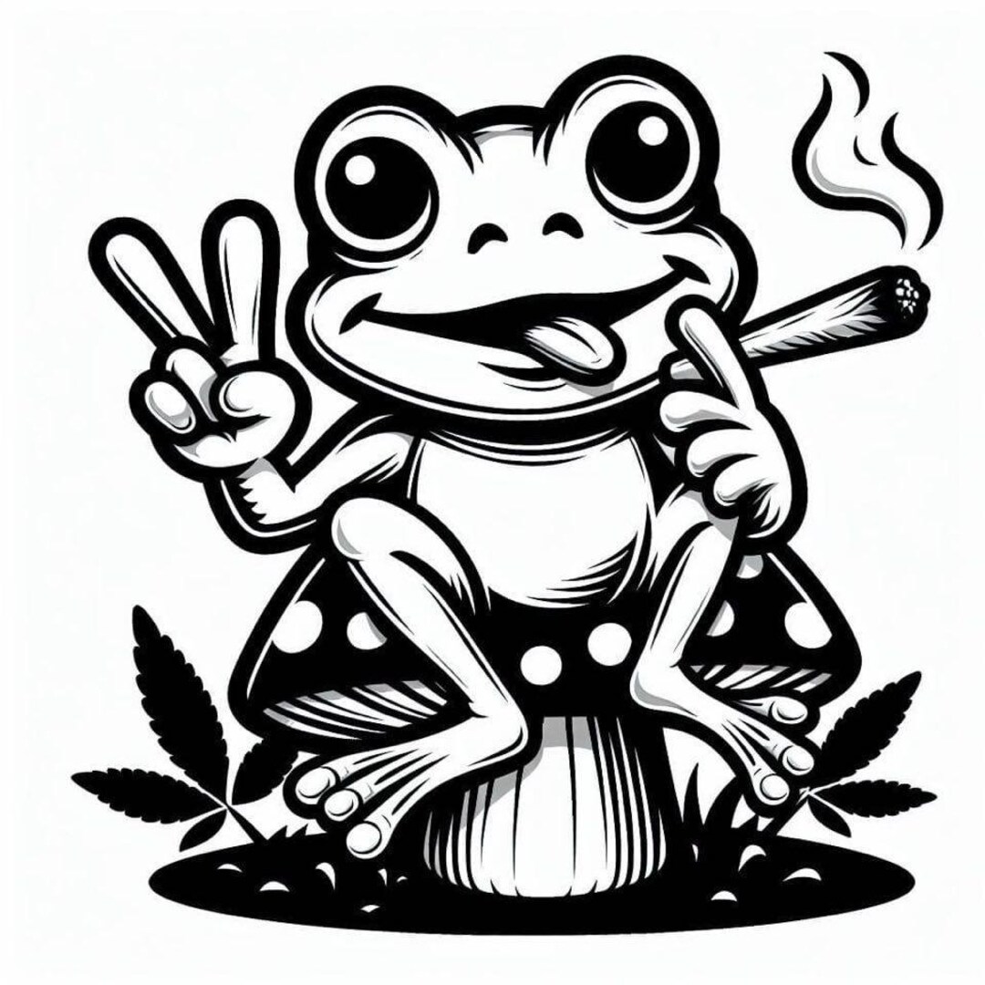 Stoned Frog SVG - Etsy