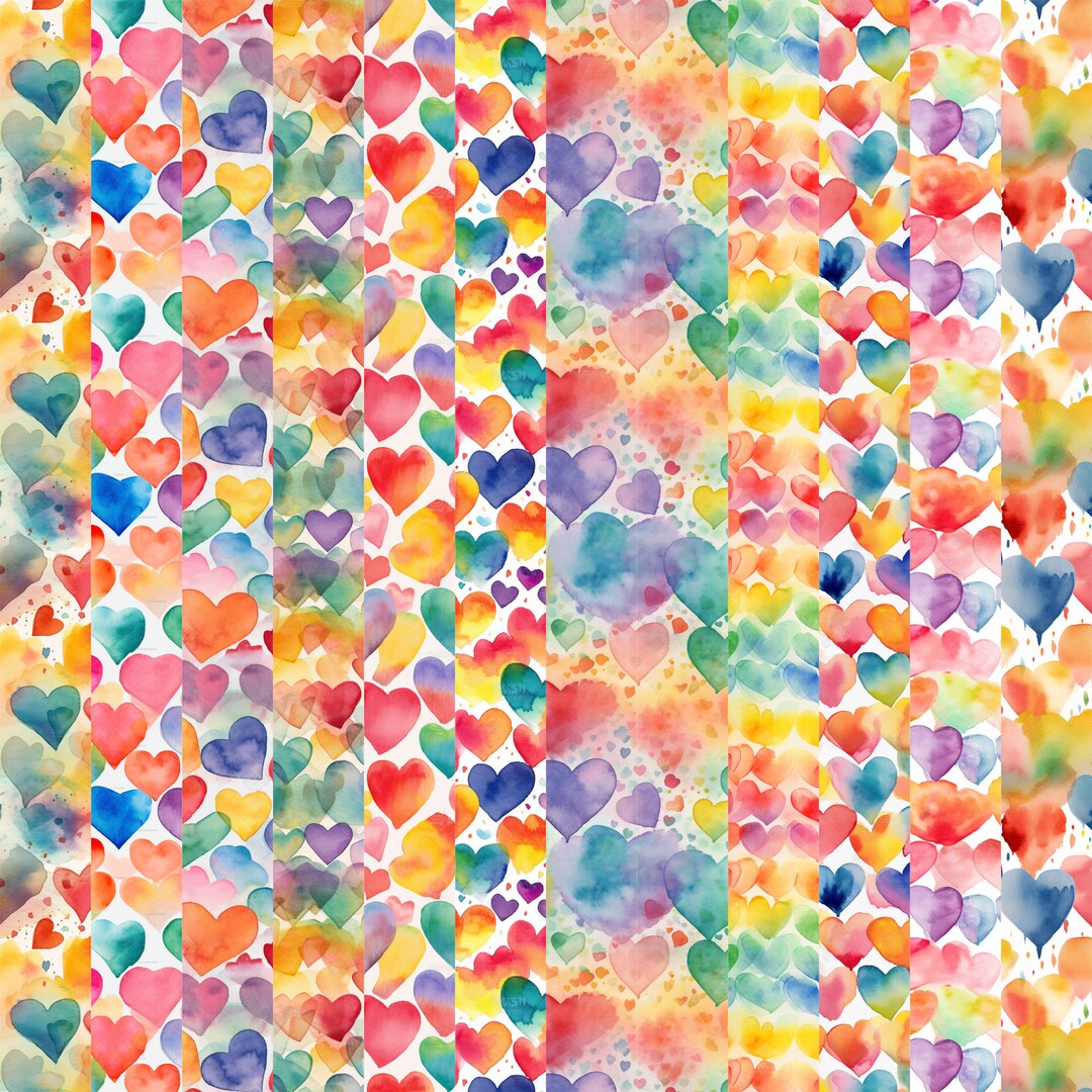 Digital Downloadable Paper Hearts Seamless Paper Instant Download ...