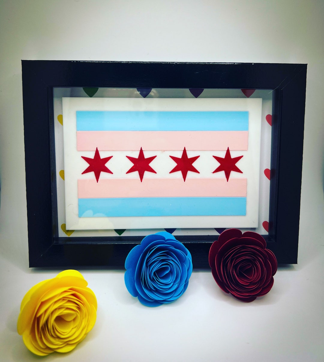 Decorate With Pride: Chicago Trans Flag Wall Piece Handcrafted LGBTQ ...