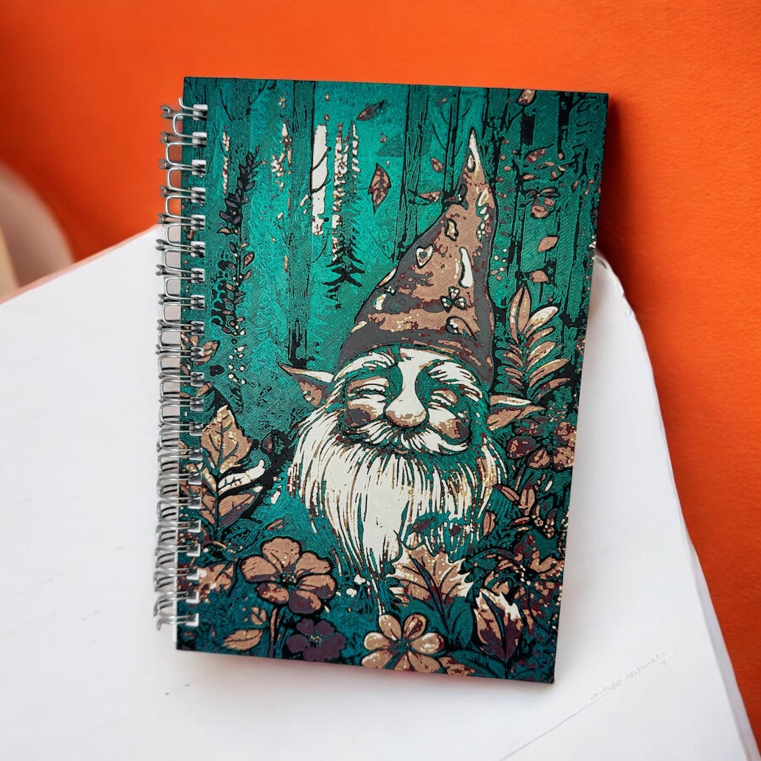 Whimsical 3D Printed Gnome Journal: Unique, Handcrafted Notebook for ...