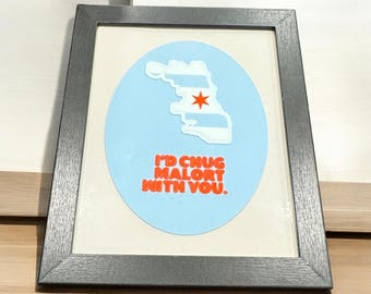 Chicago Malort Art: Unique City Skyline Shadow Box (8x10) - Etsy