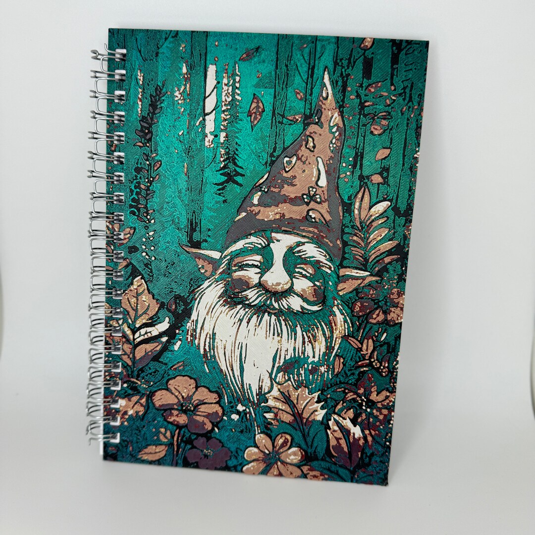 Whimsical 3D Printed Gnome Journal: Unique, Handcrafted Notebook for ...