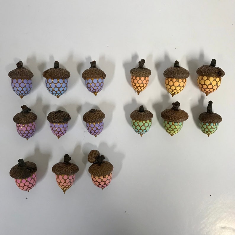 Hand Painted Natural Acorns Dot Art Mandala Acorn - Etsy