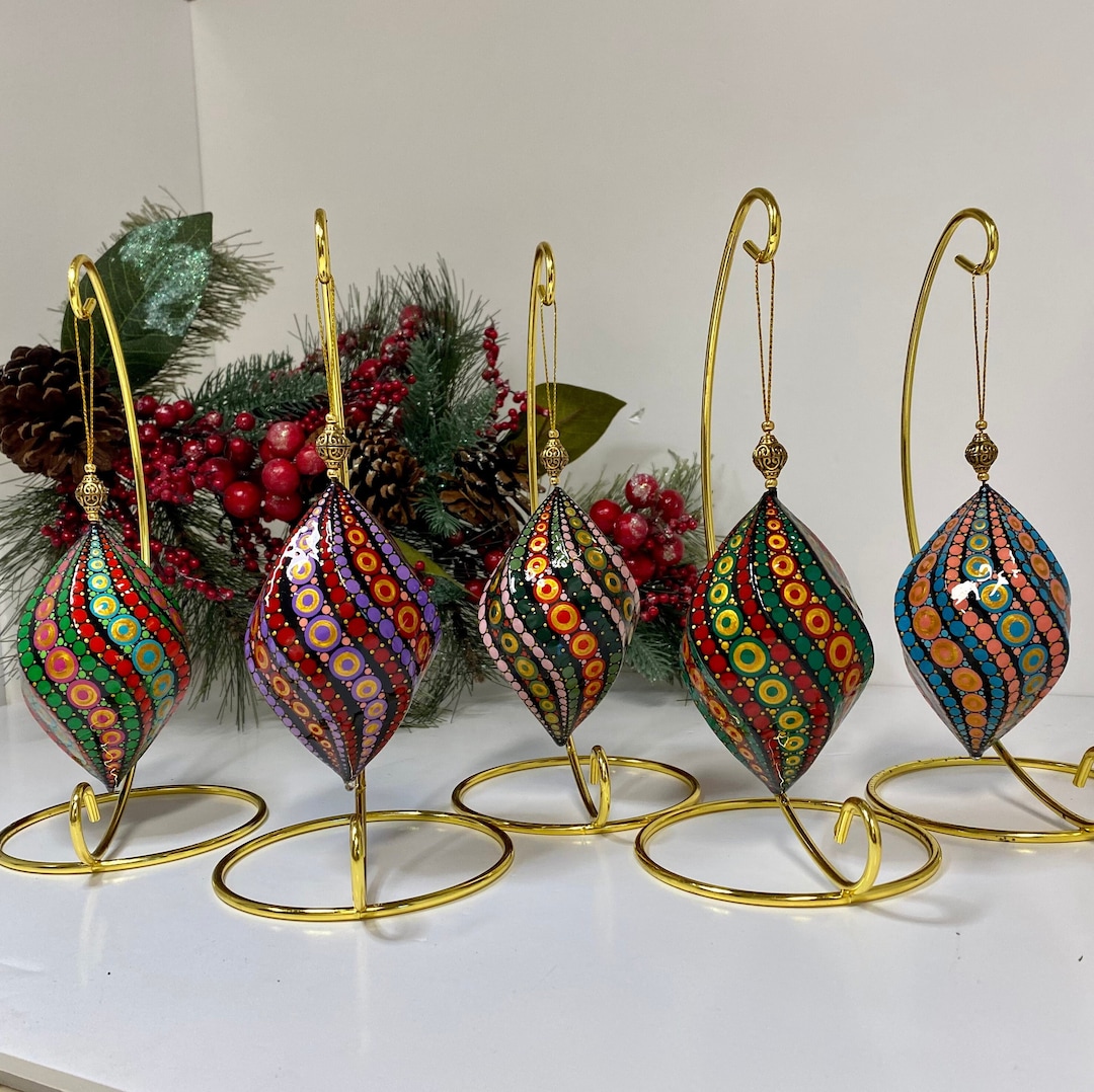 Hand Painted Dot Art Christmas Ornament Christmas Decoration Christmas ...