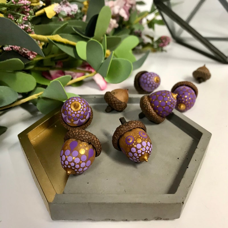 Painted Acorns - Etsy