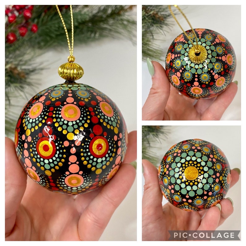 Hand Painted Dot Art Christmas Ornament Christmas Decoration Christmas ...