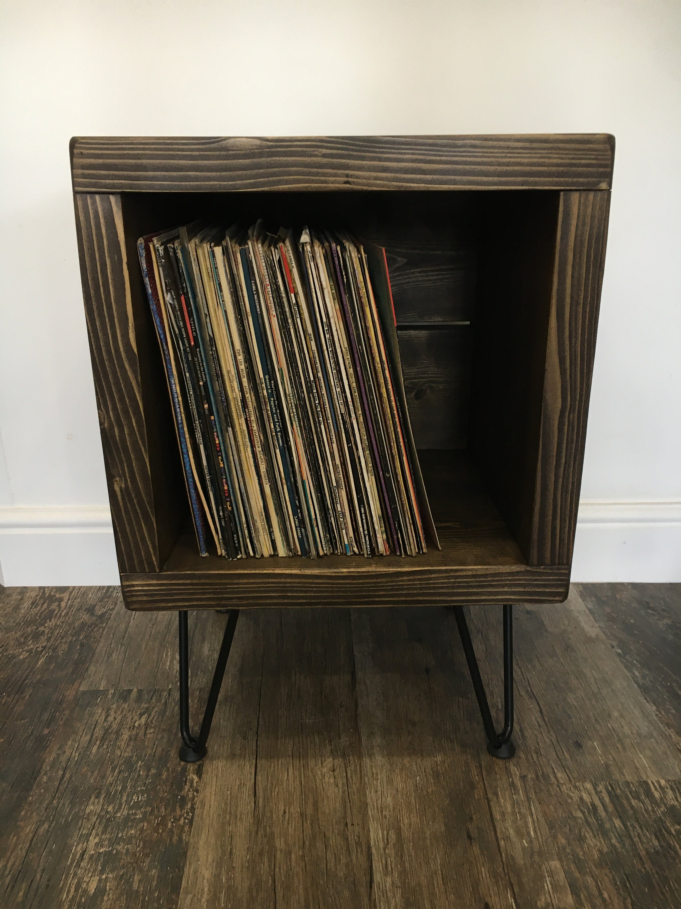 Handmade Wooden Rustic Vinyl Record / Storage Unit FREE | Etsy UK