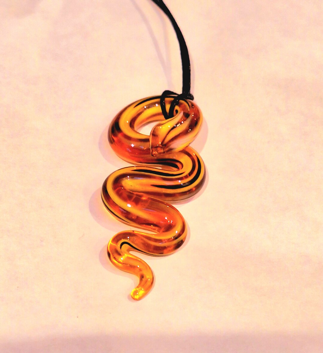 Handmade Murano Glass Brown Snake Pendant - Etsy
