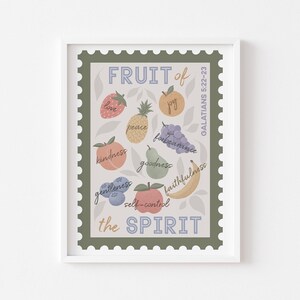 Fruit of the Spirit, Galatians 5:22-23 Art Print || Christian Wall Art ...