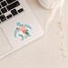 Sea Turtle With Flowers Clear Vinyl Sticker Ocean Stickers Surf Sticker ...