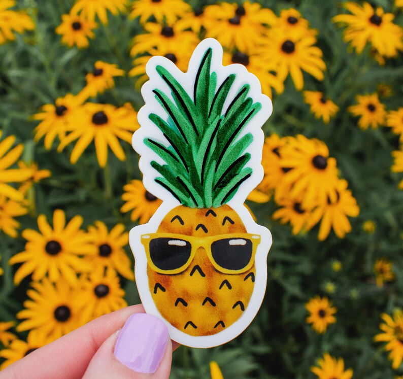 Cool Pineapple Vinyl Sticker || Ocean Stickers Surf Sticker Summer ...
