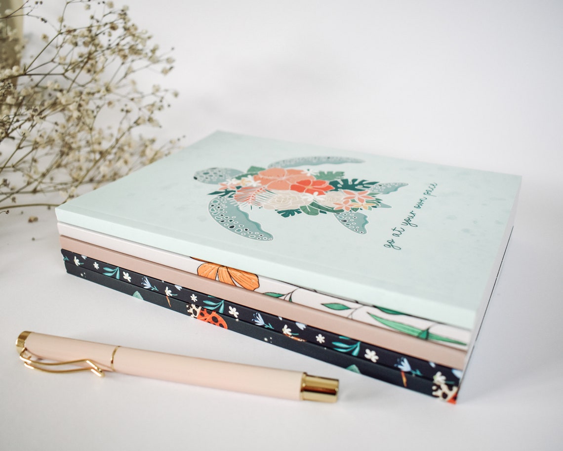 Sea Turtle Go at Your Own Pace Journal || Soft Cover Notebook Journal ...