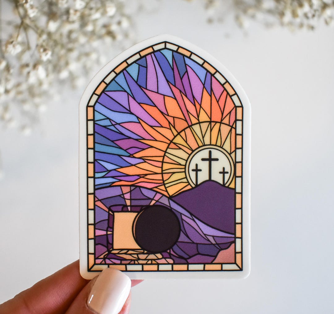 Empty Tomb Stained Glass Window Vinyl Sticker || Christian Stickers ...