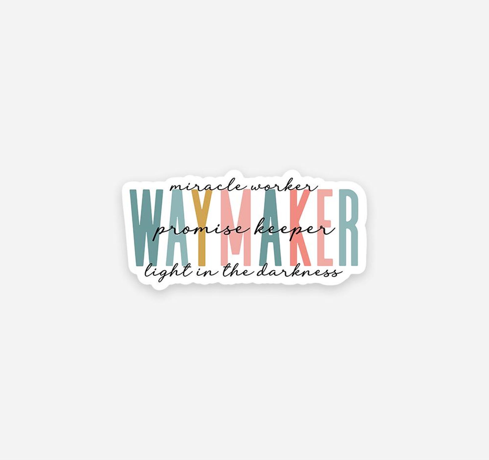 Waymaker Vinyl Sticker || Way Maker Christian Stickers Christian Car ...