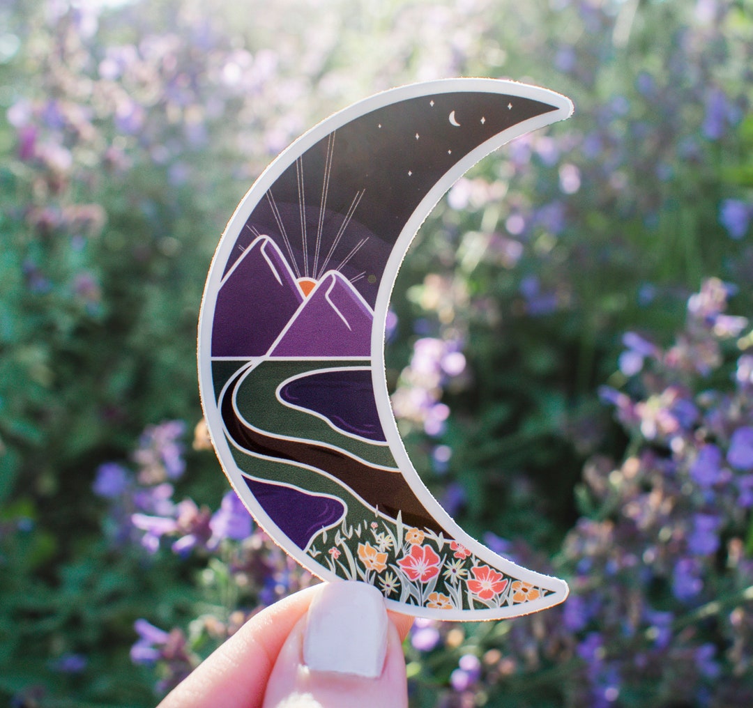 Wild Moon Vinyl Sticker || Hiking Stickers Outdoor Nature Sticker ...