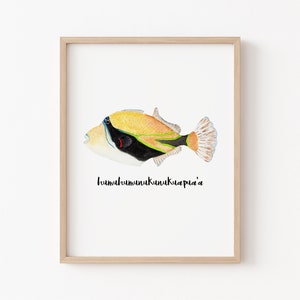 Hawaiian Humu Fish Art Print || Ocean Theme Wall Art Beach Decor ...