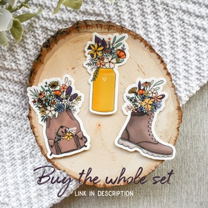 Water Bottle Flowers Vinyl Sticker || Hiking Stickers Outdoor Nature ...