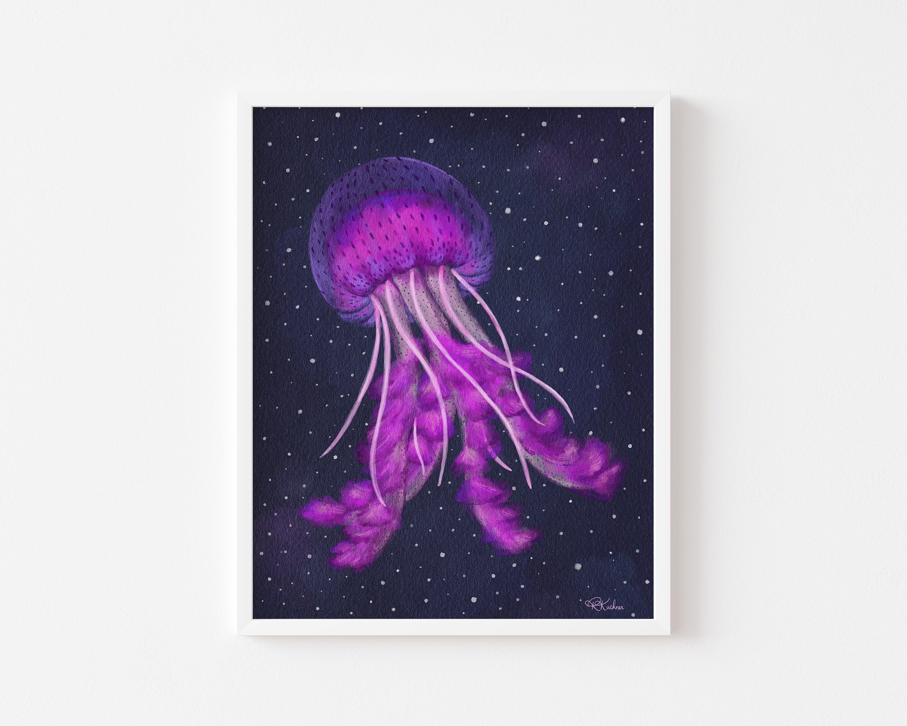 Pink Jellyfish Art Print Ocean Theme Wall Art Beach Decor - Etsy