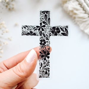 Cross Clear Vinyl Sticker || Christian Stickers Christian Car Decal ...
