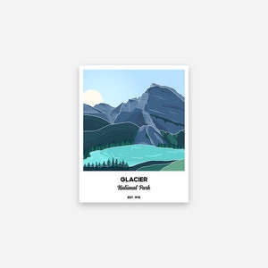 Glacier National Park "instant Photo" Vinyl Sticker || Hiking Stickers ...