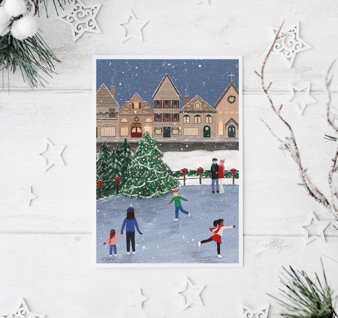 Christmas Village Art Print Christmas Wall Art Girl Room Home Decor ...