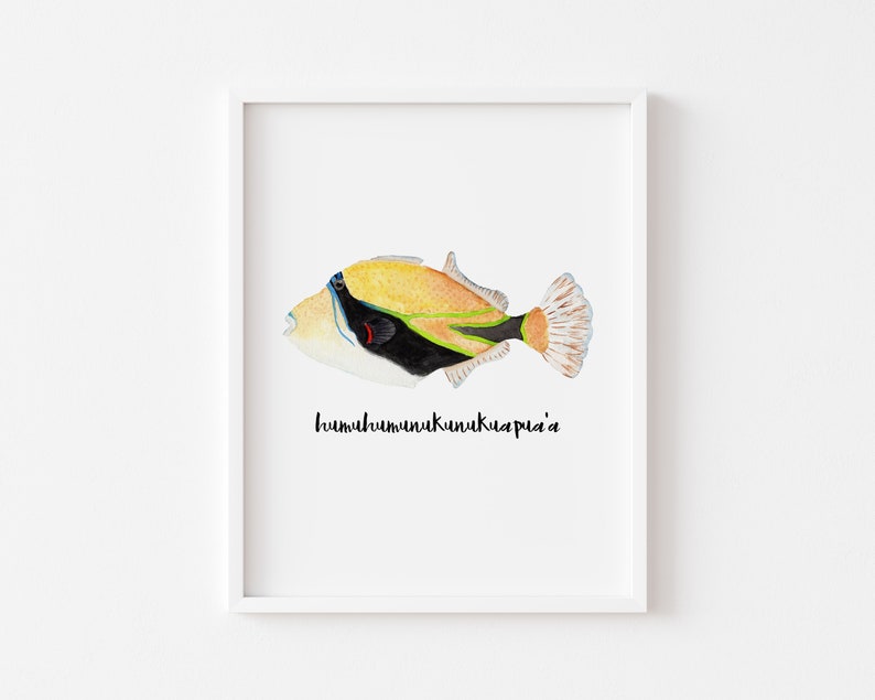 Hawaiian Humu Fish Art Print Ocean Theme Wall Art Beach - Etsy