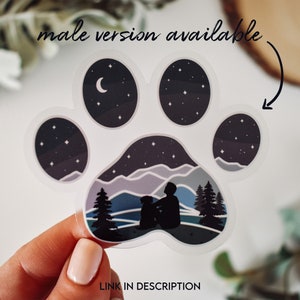 Dog Paw Print Mountain Girl With Dog Clear Vinyl Sticker || Hiking ...
