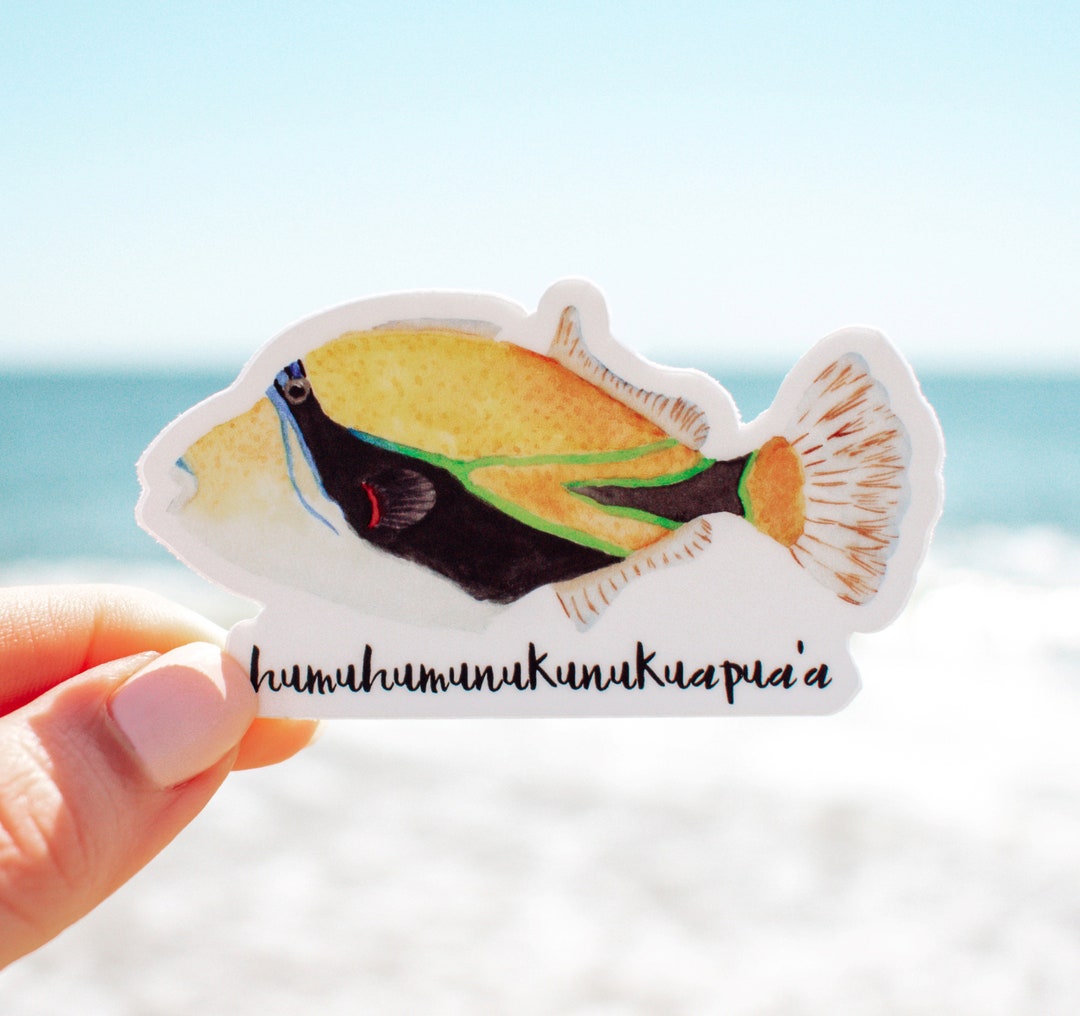 Hawaiian Humu Fish Vinyl Sticker || Ocean Stickers Surf Sticker Summer ...